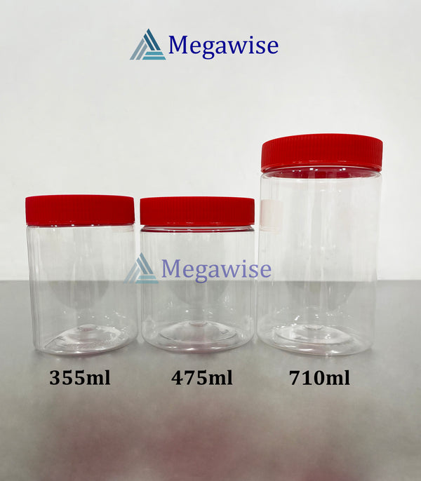 Wafer Plastic Jar with Red Cap – Megawise Industries